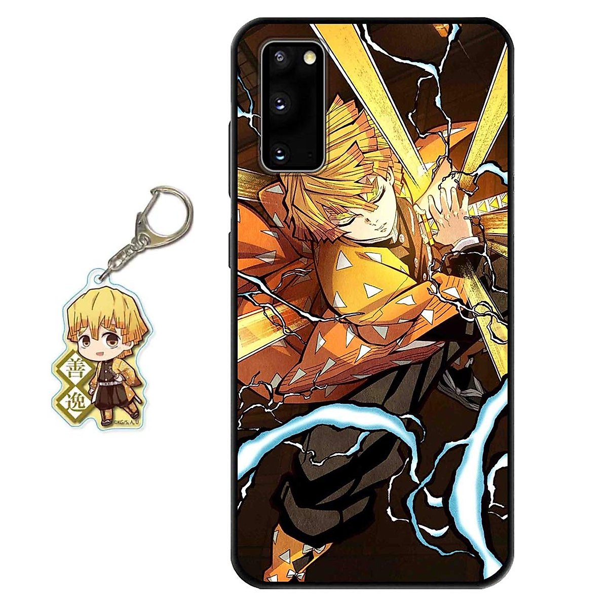 Staremeplz Compatible with Samsung Galaxy A32 5G Case Anime Design [with Zenitsu Figure Keychain], Soft Silicone TPU Animation Cool Phone Case for Samsung Galaxy A32 5G