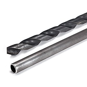 SnakeBit Drill 3/8" x 18" Wood Cable Installer Drill Bit - Hollow Shank High Speed Steel Bellhanger Drill Bit - MADE IN USA