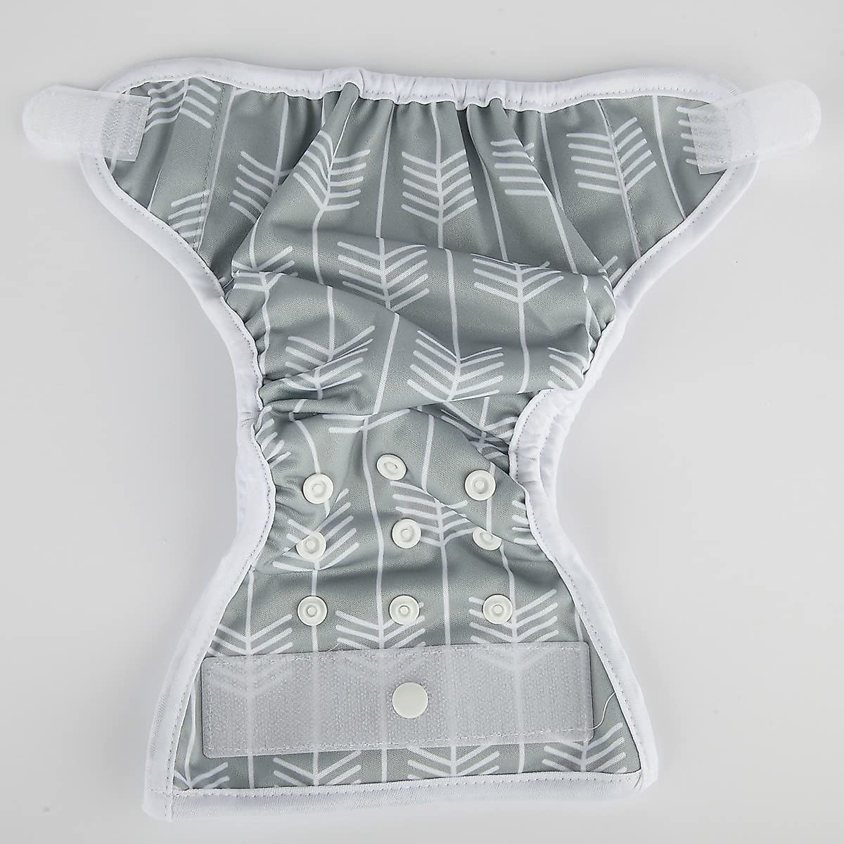 Newborn Baby Cloth Diaper Cover Nappy Hook and Loop (Grey Arrow)