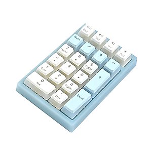 BOYI TD21 HotSwap Mechanical Numeric Keypads,21 Keys Mini Numpad Portable Keypad BT5.0/2.4G/Wired Keyboard RGB Number Pad Wireless Numeric Keypad(Blue Color with OEM Profile Pudding Keycaps)