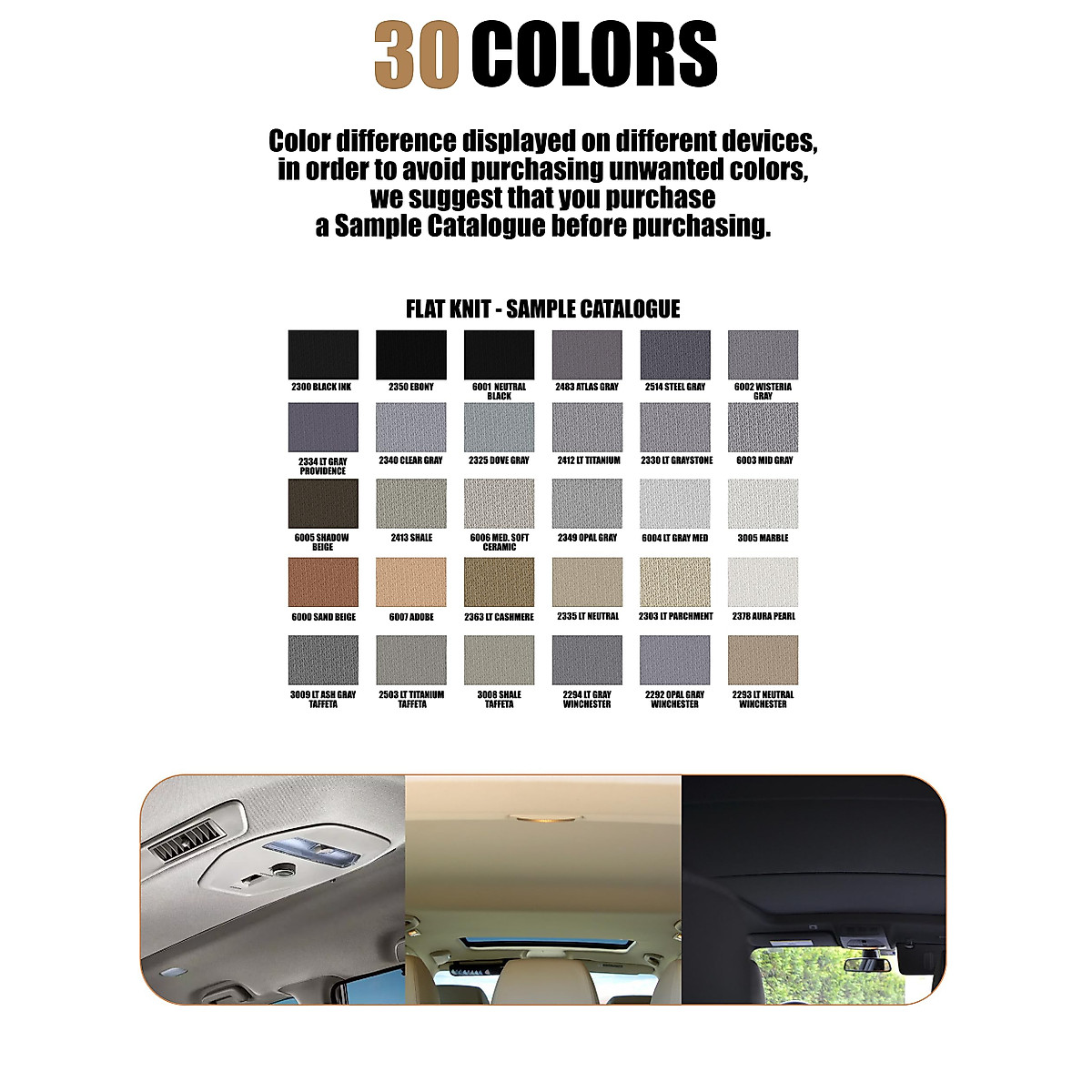 3/16 Foam Backed Automotive Flat Knit Headliner Fabric 60 Wide Sold by The Yard (Marble)