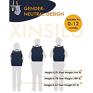 Xinsilu Diaper Bag Backpack for Boys & Girls Diaper Backpack Registry Search Newborn Blue