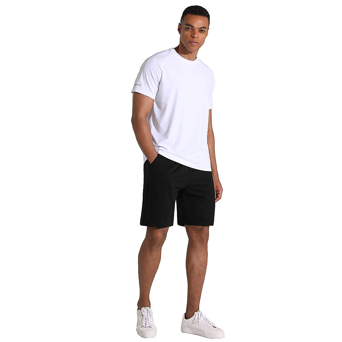 Men's Lounge Shorts with Deep Pockets Loose-fit Cotton Jersey Shorts for Running,Workout,Training, Basketball (605 Black, X-Large)