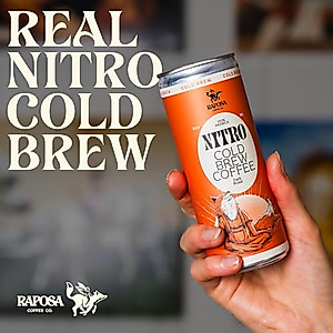 Raposa Nitro Cold Brew Ready to Drink Coffee 250ml - 8.45oz - Made with Oat Milk- Dairy Free - Vegan Cold Brew Ready to Drink, Non GMO, No Artificial Anything - 150mg Caffeine (Flat White (12 Pack))