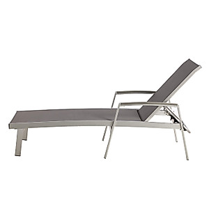 Christopher Knight Home Joy Outdoor Mesh and Aluminum Chaise Lounge (Set of 4), Gray