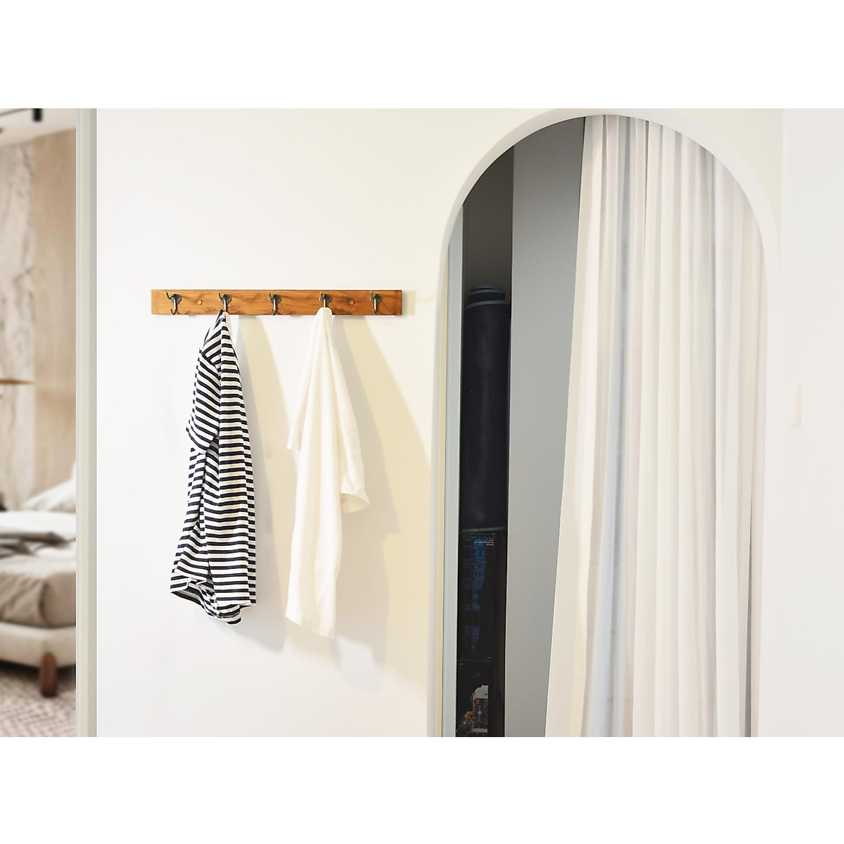 Ansdliiy Set of 2 Wall-Mounted Coat Rack, Hook Rack, 10 Dual Metal Hooks, for Coats, Bags, Keys, Hats in The Entryway, Bedroom, Living Room