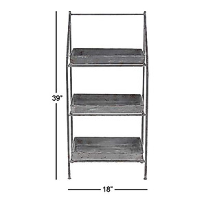 Deco 79 Plantstand, 11" W x 39" H, Gray