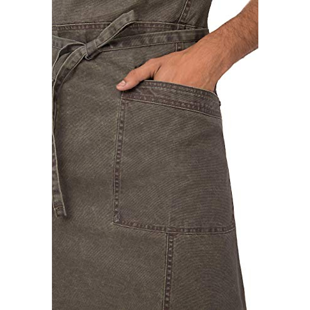 Chef Works unisex adult Denver Cross-back Bib Work Utility Apron, Olive Wood, One Size US