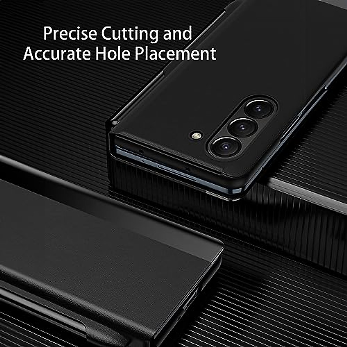 Yotta for Samsung Galaxy Z Fold 5 Case with Pen Holder, Ultra-Thin Leather Phone Cover Magnetic Adsorption Flip Protective Cases Anti-Scratch Shockproof Business Hard Covers(Color:C)
