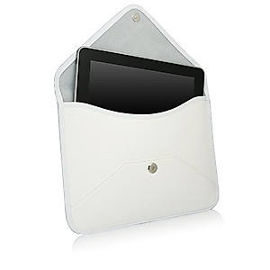 BoxWave Case Compatible with Amazon Fire Max 11 (2023, 13th Gen) - Elite Leather Messenger Pouch, Synthetic Leather Cover Case Envelope Design - Ivory White