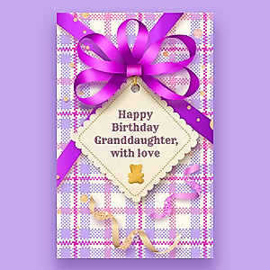 Prime Greetings Happy Birthday Card For Granddaughter, Made in America, Eco-Friendly, Thick Card Stock with Premium Envelope 5in x 7.75in, Packaged in Protective Mailer