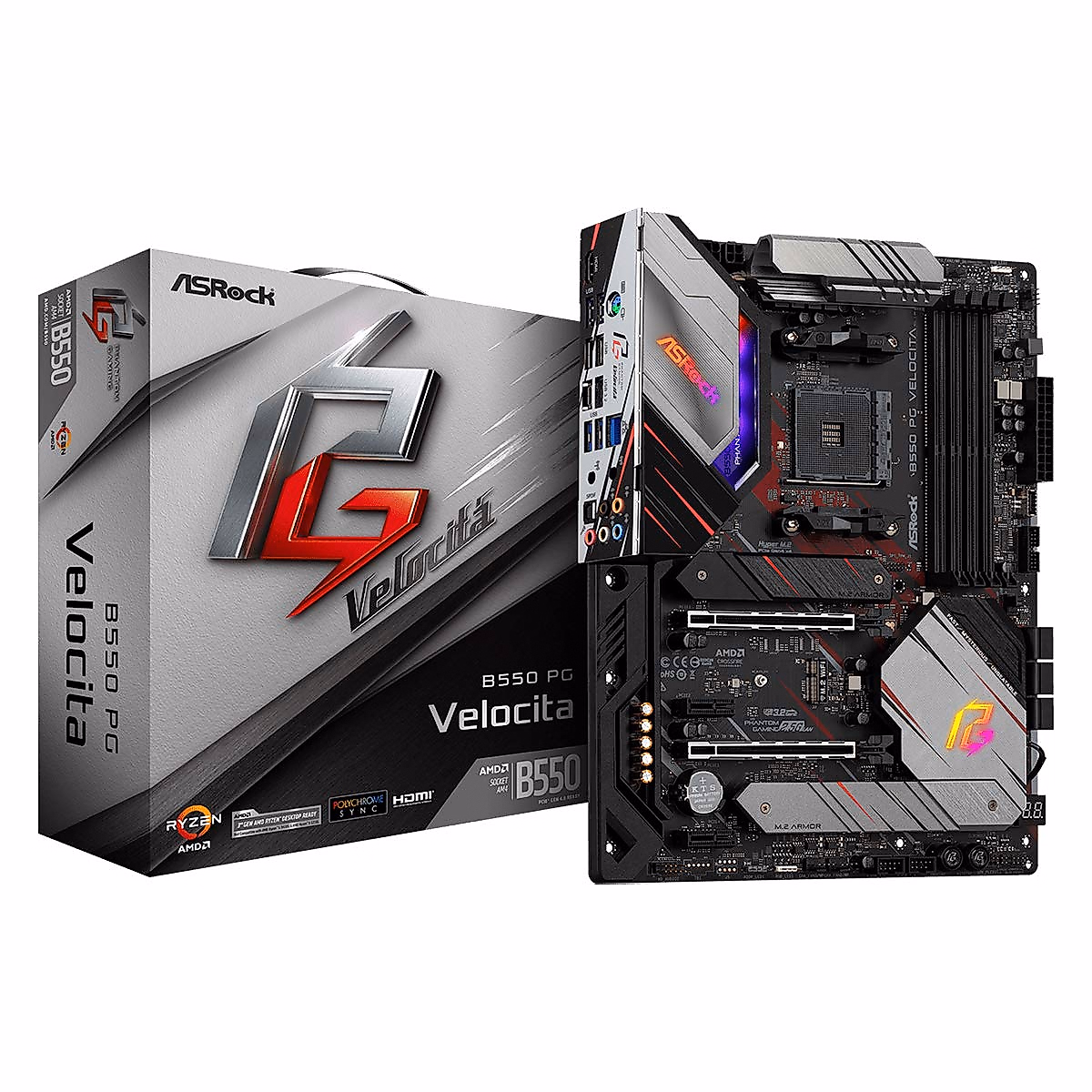 ASRock B550 PG Velocita Supports 3rd Gen AMD AM4 Ryzen/Future AMD Ryzen Processors Motherboard