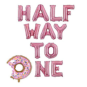 Halfway, Half Birthday Decorations,6 Month Old Decorations For Girl,Donut 1/2 Birthday Decorations,Donut Birthday Party Decorations 6.