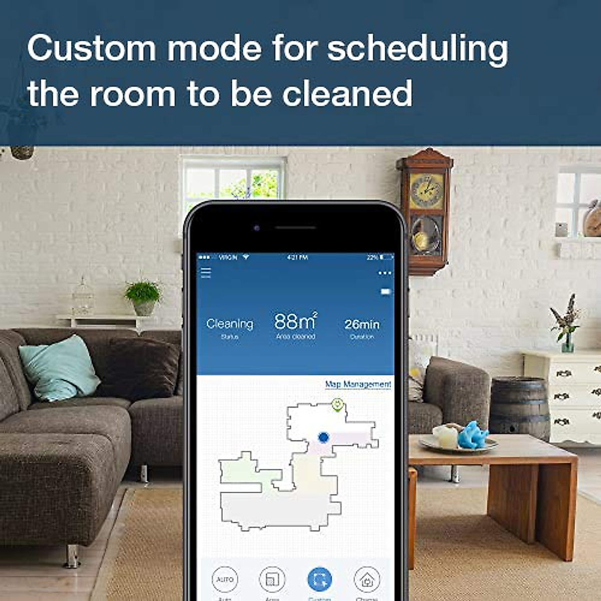 Ecovacs DEEBOT OZMO 920 2in1 Mopping Robotic Vacuum with Laser Navigation, No-Go Zones, Systematic Cleaning, Multi-Floor Mapping, Works with Alexa & App, Large, Black