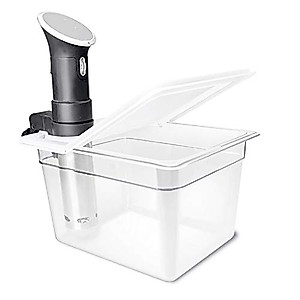 Everie Sous Vide Container 12 Quarts with Universal Collapsible Hinged Lid, Compatible with All Anova Models, Joule, Wancle, Instant Pot and Other Cookers, EVC-TY-PP