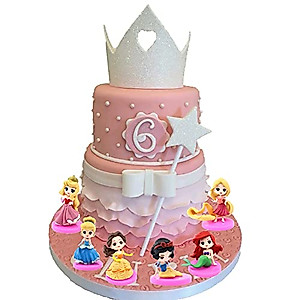 Cake Topper for Disney Princess, Princess Birthday Party Decoration Supplies, Kids Birthday Party Cake Decoration