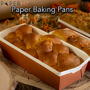 Paper Loaf Pans – 24pcs, 6.5” x 2.5”, 1.75”, 14oz – Oven, Microwave & Freezer Safe – Paper Cake Pans You Can Take From Bake to Serve – Non Stick, Disposable Molds for Runny, Thick & Dough Batter