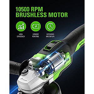 Greenworks 24V Brushless Angle Grinder with 4Ah USB (Power Bank) Battery and Charger