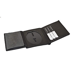 Bi-Fold Badge Holder Wallet, Shield Badge Style with ID window 100% Genuine Leather