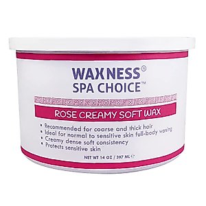Waxness Spa Choice Rose Creamy Soft Wax 14 oz / 397 ml
