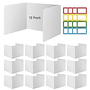 12 Pack Classroom Privacy Shields for Student Desks - Privacy and Plastic Folders Desk Dividers, Test and Desk Dividers Study Carrel, Easy to Clean Privacy Boards for School Teacher Study Test