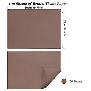 Undemouc Brown Tissue Paper 100 Sheets Tissue Paper Bulk for Bags 20x14 Inches Wrapping Tissue Paper for DIY Crafts Birthday Wedding Holiday Christmas Party Decor