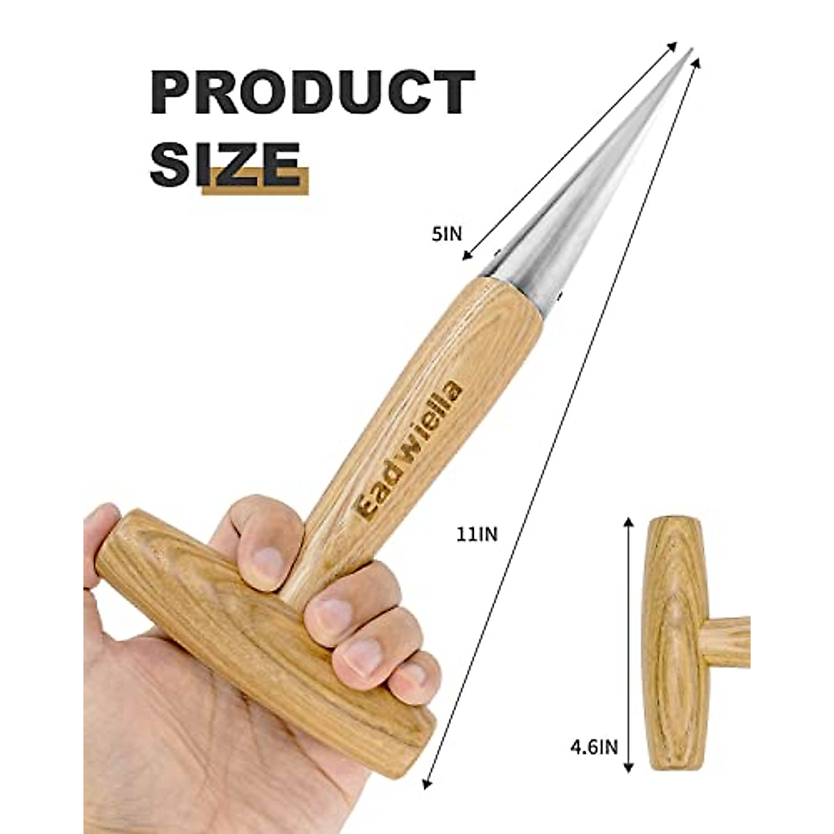 Dibber Garden Tool Seed Planter Tool Dibber Seed Dispenser for Planting Steel Garden Dibber with Wood T-Shaped Handle 11 inch for Gardening,Sowing Seeds,Transplanting Plants,Planting Bulbs,Digging