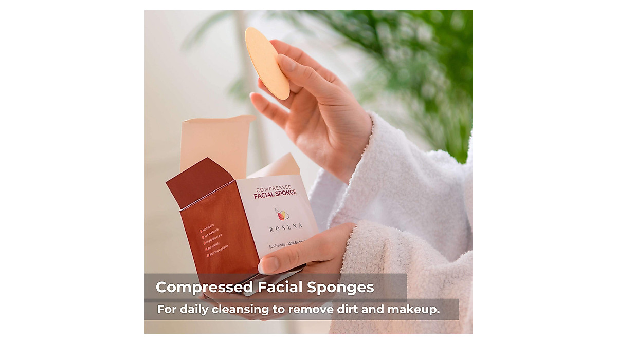50 Natural Facial Sponges for Gentle Cleansing & Exfoliating