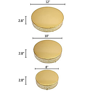 Hedume 3-Piece Cake Stand Set, Round Metal Cake Stands, Dessert Cupcake Pastry Candy Display Plate for Wedding, Event, Birthday Party