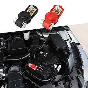 Middrivr 2PCS Battery Terminals, Car Battery Cable Terminal Clamps-Connectors-Negative and Positive, Battery Terminal with Plastice Cover, Good Contact, Corrosion Resistance Applicated in Car Truck