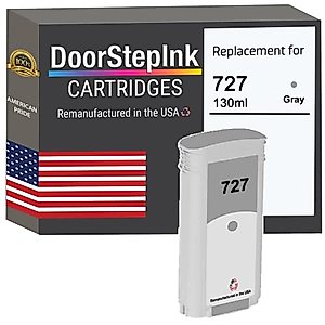 DoorStepInk Remanufactured in The USA Ink Cartridge Replacements for HP 727 130ml Gray B3P24A for Printers Deskjet T1500 T2500 T930 T920