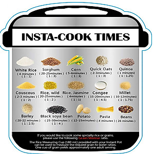 Electric Pressure Cooker Magnetic Memo Sticker Cooking Schedule Common Menu Diverse Common Menu Cooking Times for Electric Pressure Cookers Instant Pot