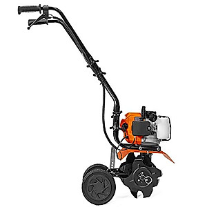XtremepowerUS Commercial 55CC Tiller Cultivator 2-Cycle Gas Powered Garden Yard Grass Walk Behind Soil Prep Root Dirt with Handle