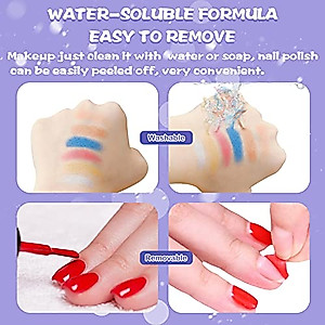 Mathea Kids Makeup Kit for Girls, Washable Non-Toxic Play Makeup, Real Makeup Girl Toys, Makeup Set for Girls, Easy to Storage and Portable, Birthday Toys Gift for 3 4 5 6 7 8 9 10 11 12 Years Old Kid