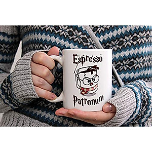 Espresso Patronum Potter Themed 11oz Ceramic Mug / Cup - Harry P - Giftable Foam Box Protection