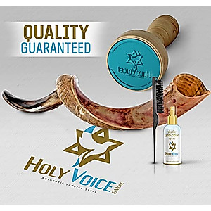Kosher Kudu Shofar Horn from Israel – Traditional Half-Polished Yemeni Shofar Includes Carrying Bag, Brush and Blowing Guide - Holy Voice Easy Blowing Ancient Musical Instrument (24"-28")