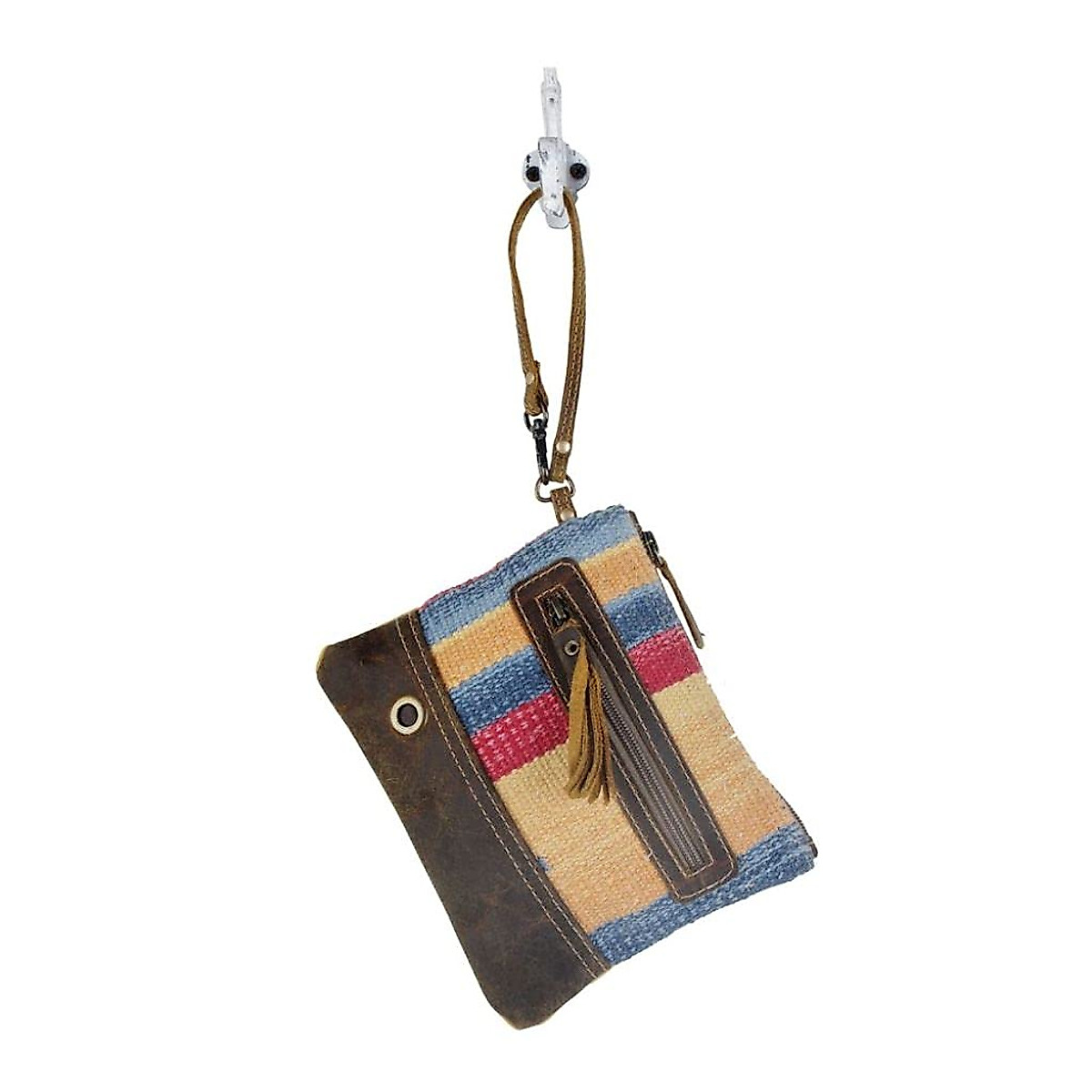 Myra Bag Midsummer Pouch Upcycled Cotton & Leather S-3078