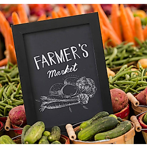 HBCY Creations Black Wooden Tabletop Chalkboard with Legs/Vintage Wedding Table Sign/Small Kitchen Countertop Memo Board/Antique Wooden Frame (9.5” x 14” Inches) (4 - Black)