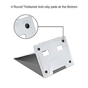 MSDADA Desk Book Stand Metal Reading Rest Book Holder Adjustable Cookbook Documents Holder Bookstands for Recipes Textbooks Music Books Birthday Gift for Age 3,4,5,6,7,8,9,10+ Boys Girls (White)