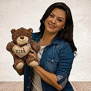 Valentine's Day 9" Heart Pillow Teddy Bear (Kiss Bear)