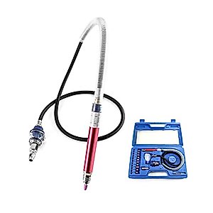 QWORK Air Micro Grinder, 1/8" Mini Pencil Polishing Cutting Tool Pneumatic Pencil Die Grinder, 65000 RPM Free Speed