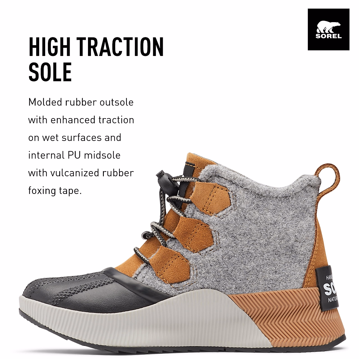 Sorel Youth Unisex Youth Out N About Classic Waterproof Boots - Camel Brown, Black - Size 2