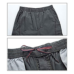 Banana Bucket Men's Full Elastic Waist Loose Fit Lightweight Workwear Pull On Cargo Pants