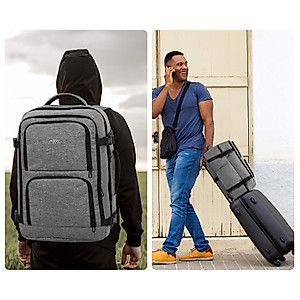 Travel Backpack for Men 40L Carry On Backpack, Luggage Backpack Anti-Theft Business Large Weekender Backpack Suitcase Backpack for 17 Inch Laptop with Handle and Shoulder Strap