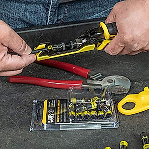 Klein Tools VDV812-606 F-Connector for RG6/6Q Coaxial Cable, Universal Compression Connectors, Male, Professiol Grade, 10-Pack