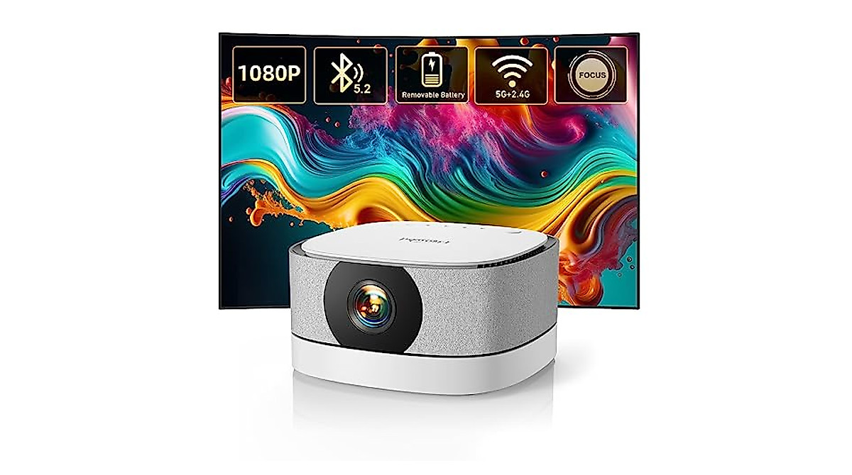Battery Powered Outdoor Projector: Portable 1080P Tech