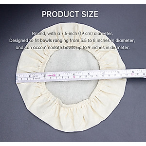 4 Pack sourdough bowl cover, Organic Reusable Cloth bowl cover for proofing, fits 5”-8.5” Diameter bowl and Jar mouth - Unbleached, Perfect for Fermentation Jars (4 Pack - Large)