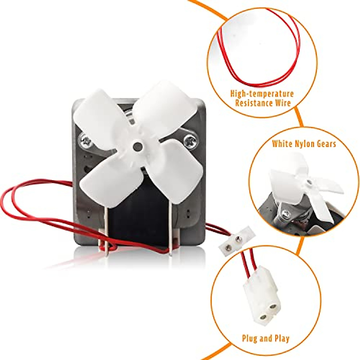 Upgraded 2.0RPM Auger Motor Replacement Parts with More Power, Compatible with Traeger, Pit Boss, and Camp Chef Wood Pellet Grill Smokers Motor Accessories, AC120V 60Hz 2 Pole Universal Feeding Gear