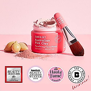 Sand & Sky Australian Pink Clay Porefining Mask for Blackheads, Enlarged Pores and Pigmentation
