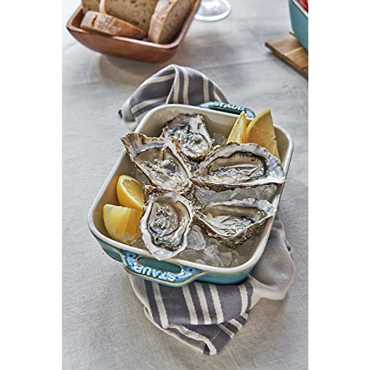 STAUB Ceramics Rectangular Baking Dish Set, Casserole Dish, Baking Pans for Lasagna, Cake, 2-Piece, Rustic Turquoise